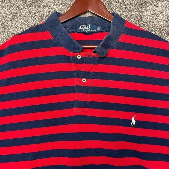 Polo Ralph Lauren | Shirts | Polo Ralph Lauren Shirt Mens3xlt Tall Short Sleeve Polo Red Navy ...